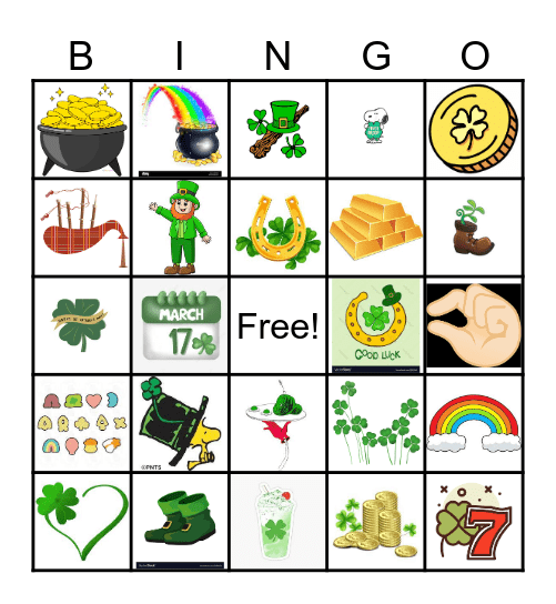 St. Patrick Bingo Card