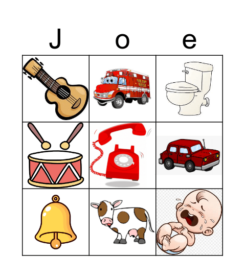 Sound Bingo Game Bingo Card