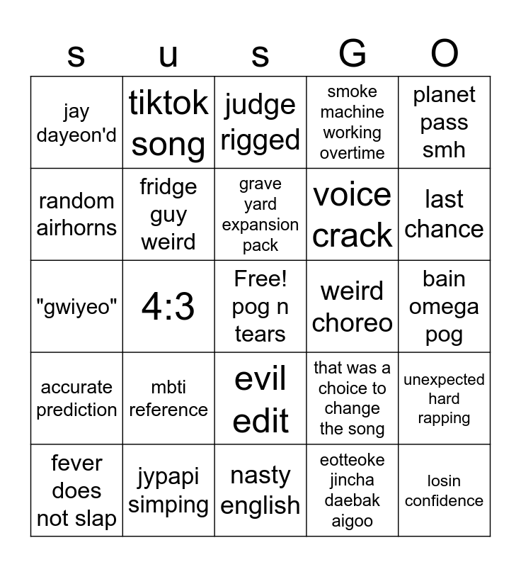 bui,d up ep 7 Bingo Card