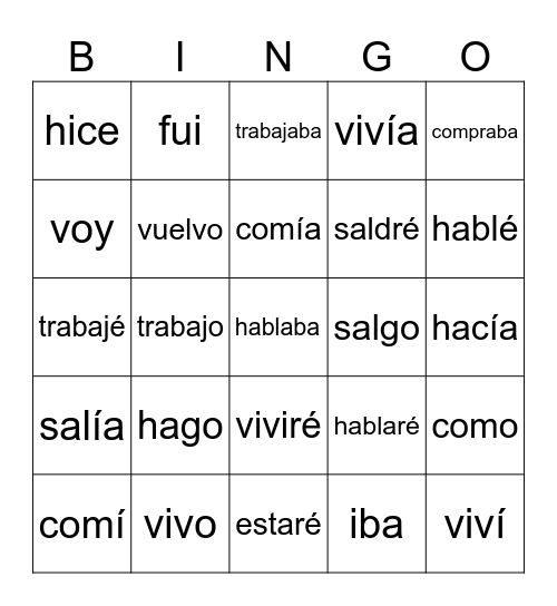 Yo Bingo Card