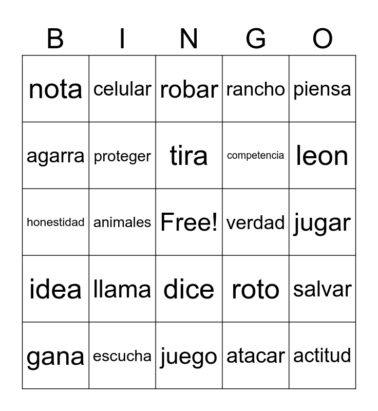 Brandon Brown dice la Verdad Bingo Card