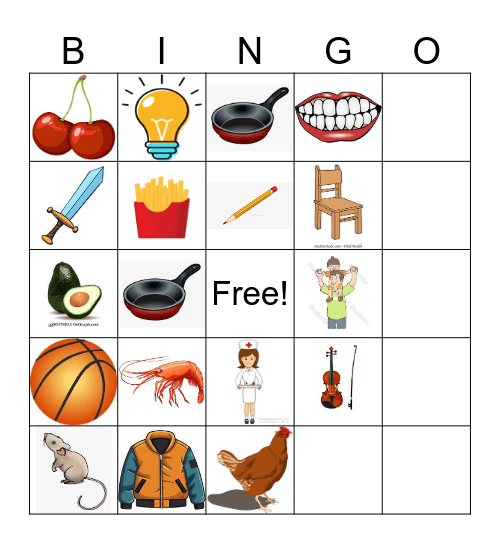 Phonics Sound Bingo Card
