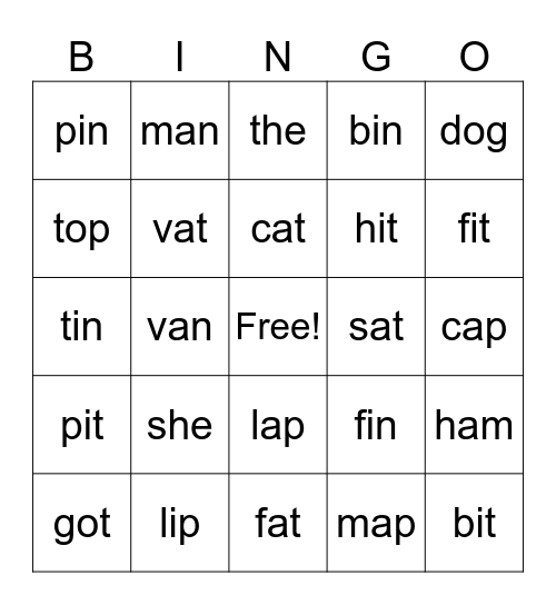 LLLL Set 1,2 and heart word Bingo Card