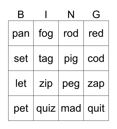 LLLL Set 2 & 3 bingo Card