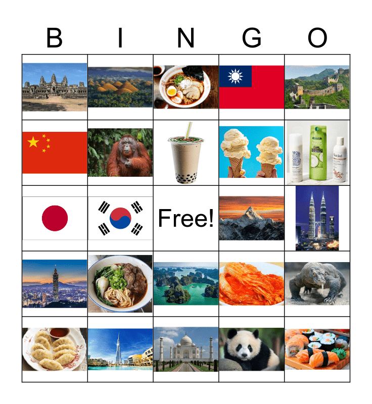 Asia! Bingo Card