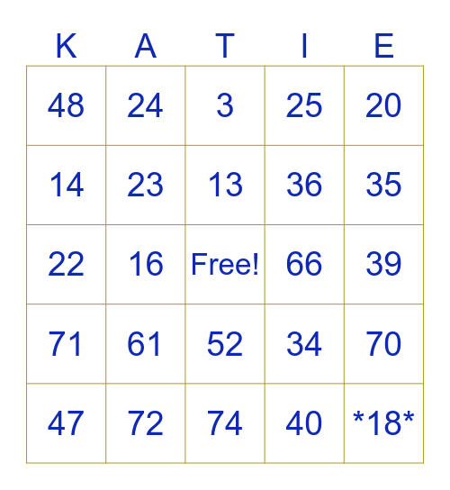 Happy 18th Birthday!!!!! Bingo Card