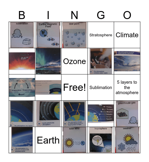 Earth Science Ch. 7: The Air We Breathe Bingo Card