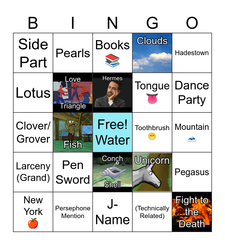 The Lightning Thief Bingo Card