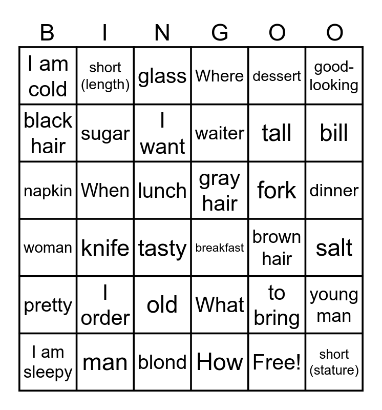SPN 1 Ch-5B Bingo Card