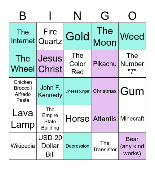 Infinite Craft Bingo Card