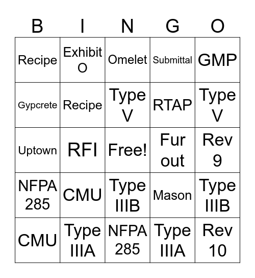 UL Bingo Card