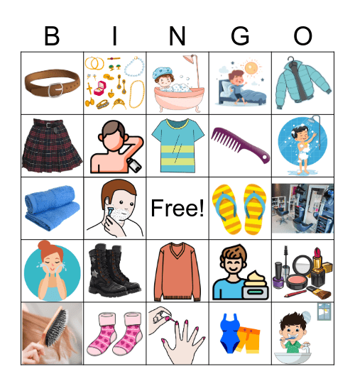 Ropa y Rutina Bingo Card
