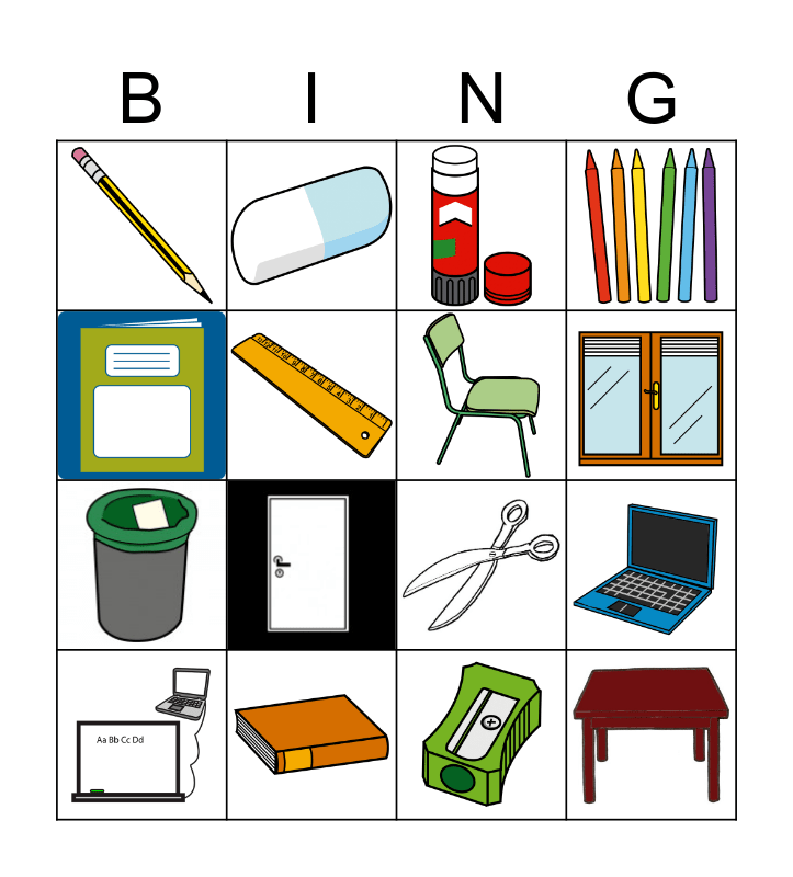 LE MATÉRIEL SCOLAIRE Bingo Card