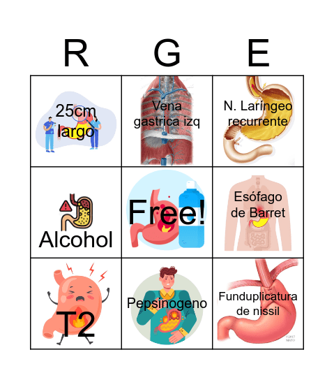 Reflujo Gastroesofagico Bingo Card