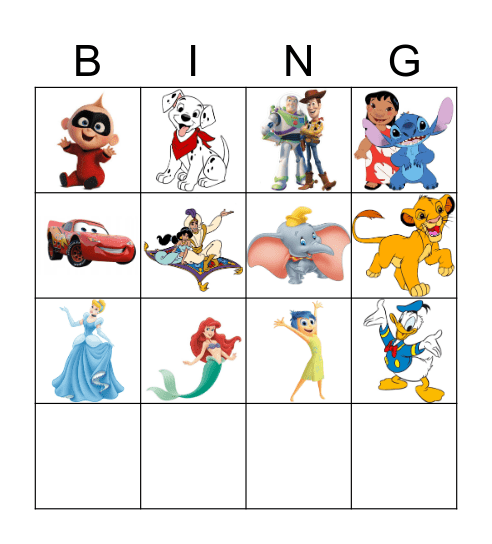 Disney Bingo Card