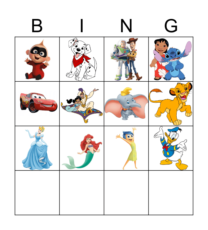 Disney Bingo Card