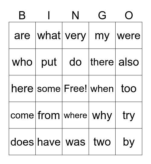 Fundations Level 1 - Units 5-7 Bingo Card