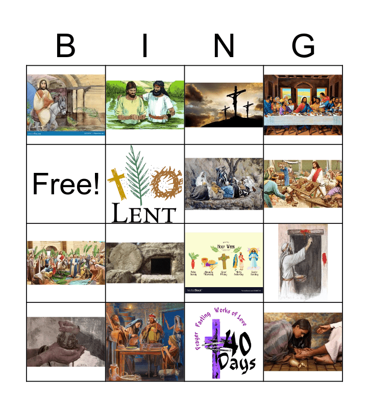 Holy Week Bingo Card