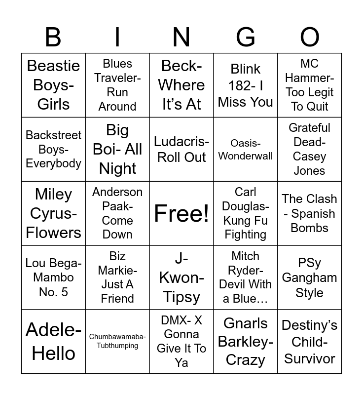 X Marks The Untitled Bingo Card