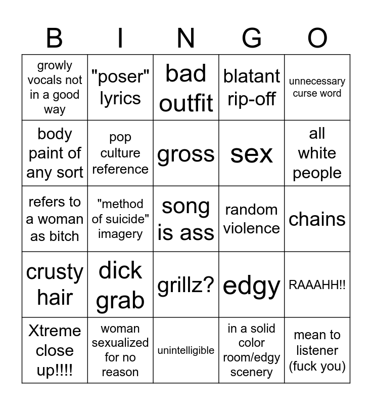 jathan jingo Bingo Card