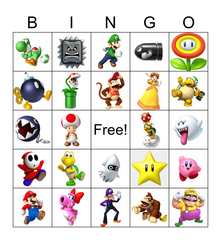 Mario Bingo Card