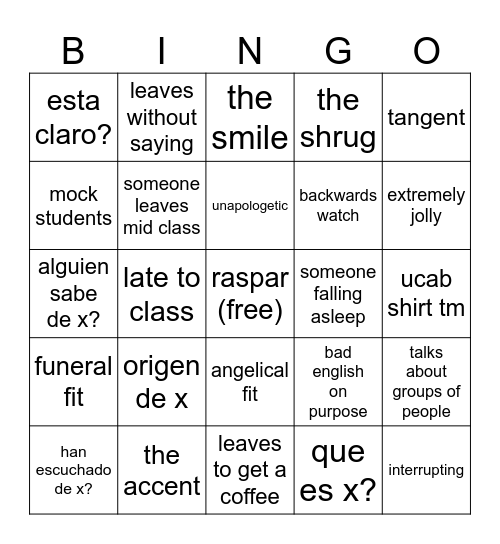 omar program 3 Bingo Card