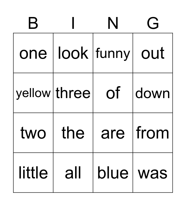 Tricky Word Bingo 17 Bingo Card