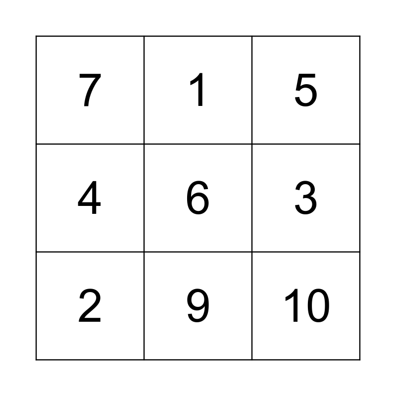 Māori Numbers Bingo Card
