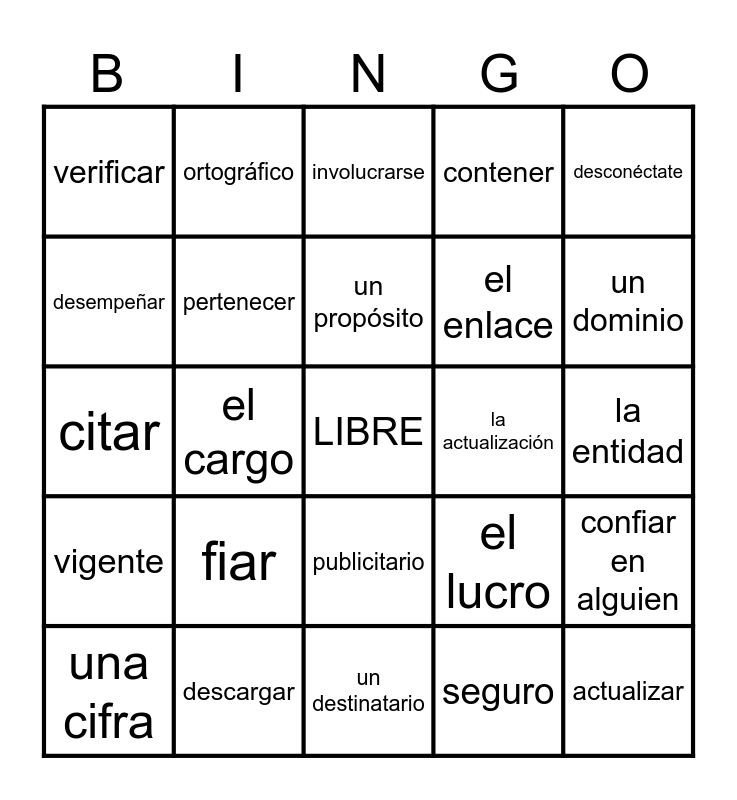 EC2 - Unidad 2 - Así se dice 2 Bingo Card