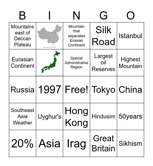 ASIA BINGO Card