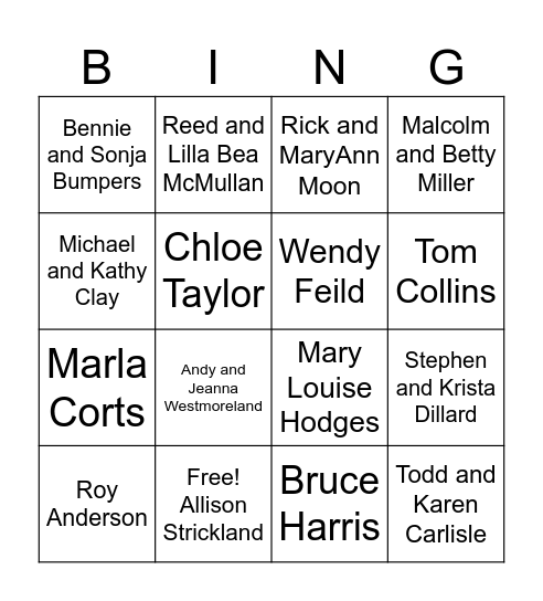 Ambassadors Who's Who? Bingo Card