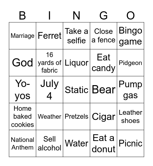 Strange State Laws 8 Bingo Card Strange State Laws 8 Bingo Card