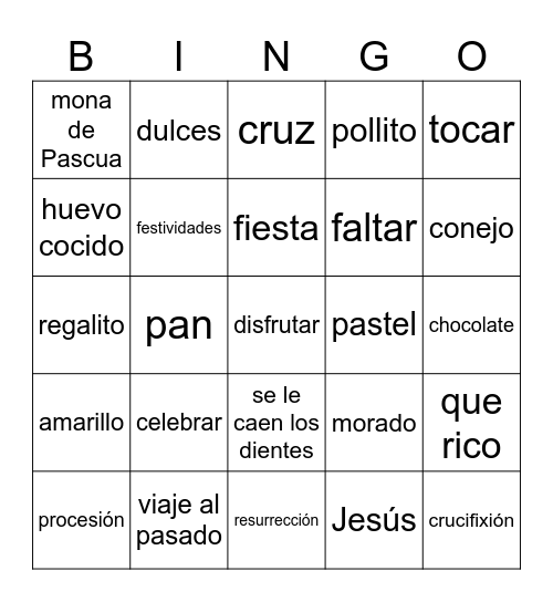 Pascua Bingo Card