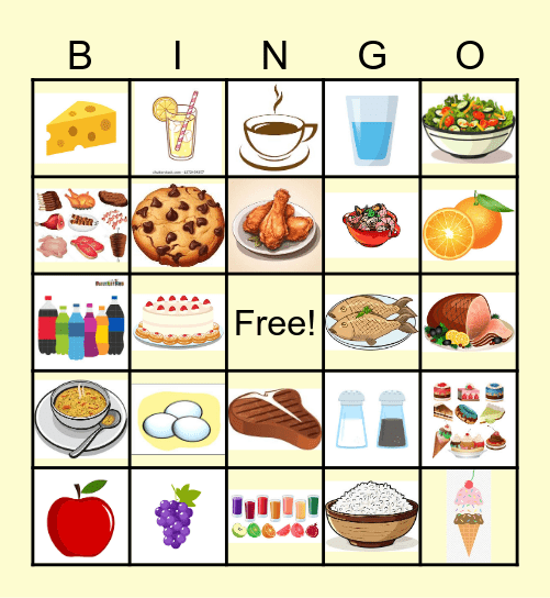 Comida Bingo Card