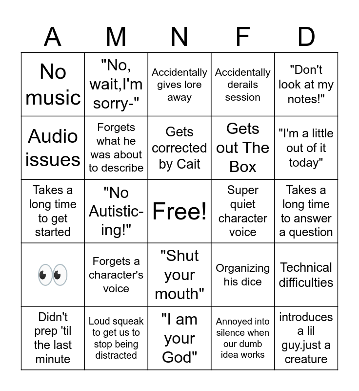 Dan Bingo Card Bingo Card