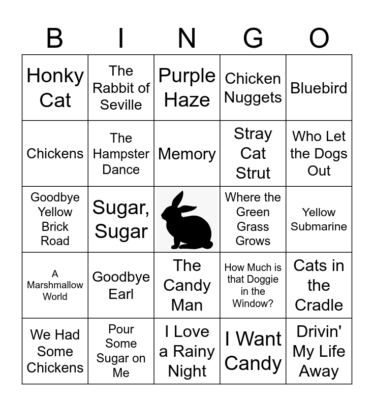 Chicks, Bunnies and Other Fluff Bingo Card