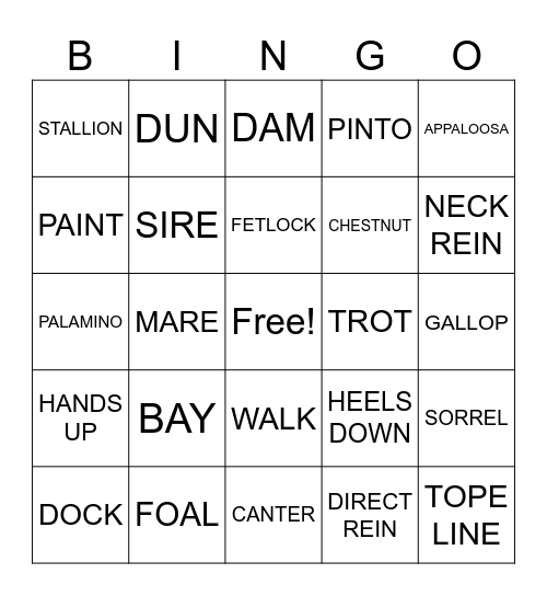 LINGO BINGO Card