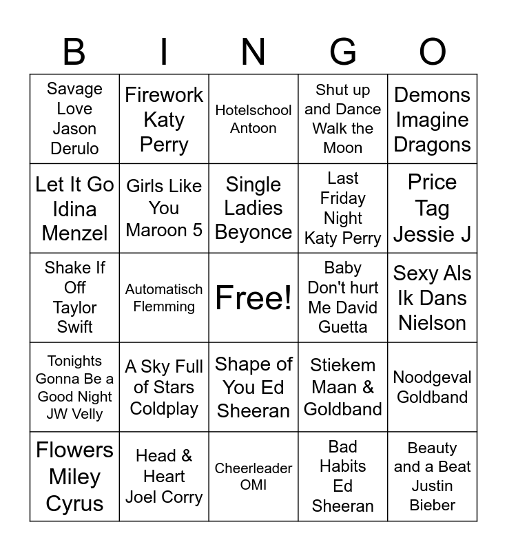 Maud's party Bingo Card