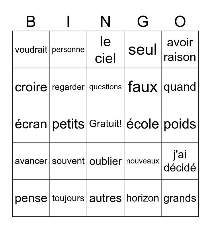 Horizon - GIMS Bingo Card