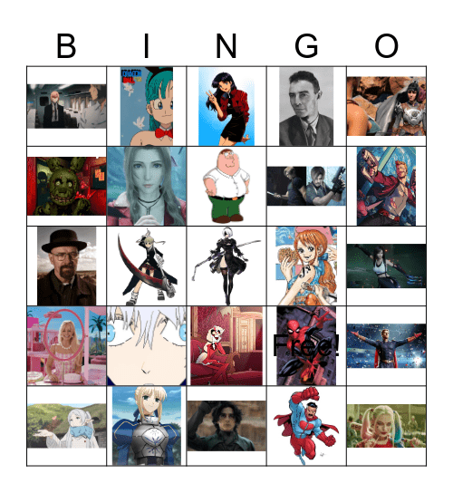 Comic Con Bingo Card