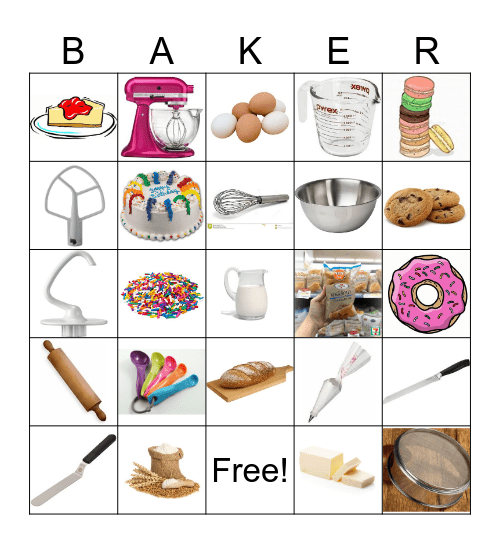 Bakery Bingo Card