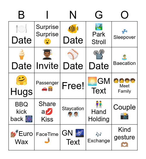 R.H. & M.B.’s Journey 💫 Bingo Card