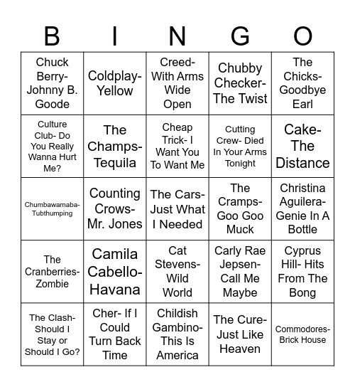 Radio Bingo "C"Section Bingo Card