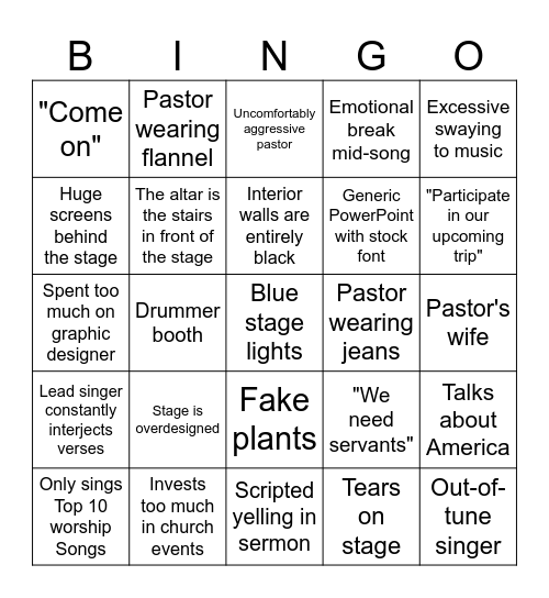 Non-Denominational Bingo Card