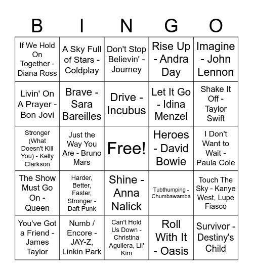 Motivational/Inspirational (Double Bingo) Bingo Card
