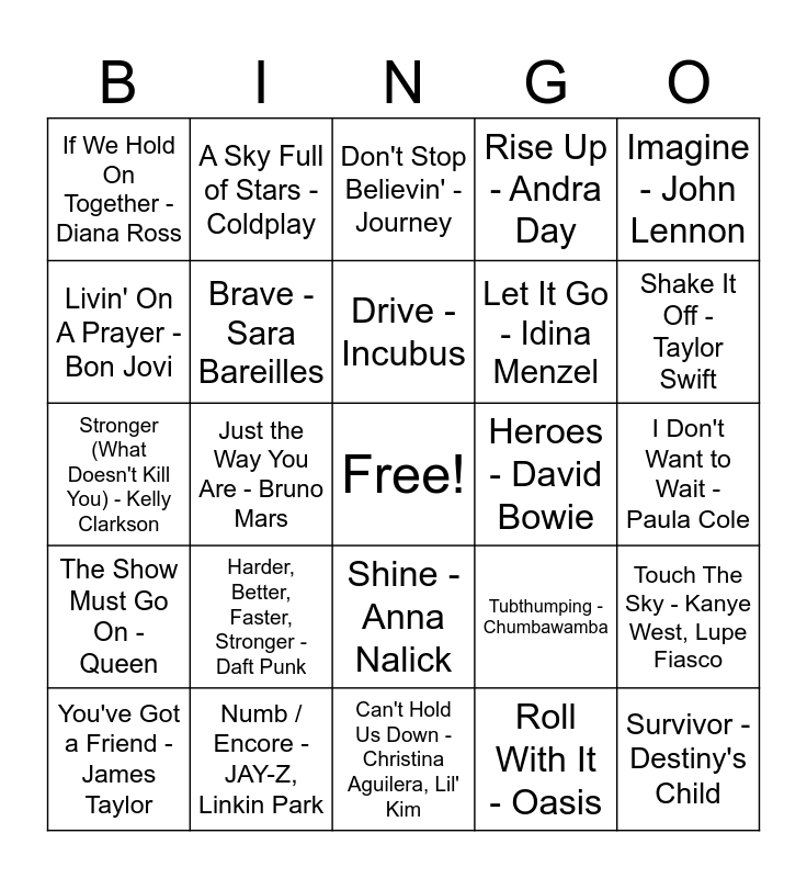Motivational/Inspirational (Double Bingo) Bingo Card