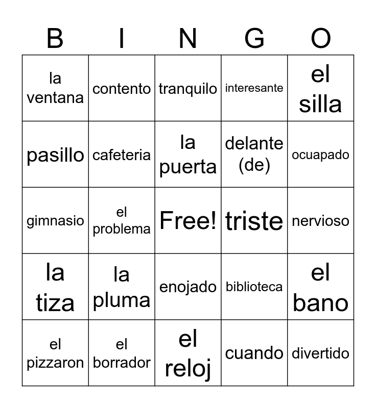 Ponga! Bingo Card