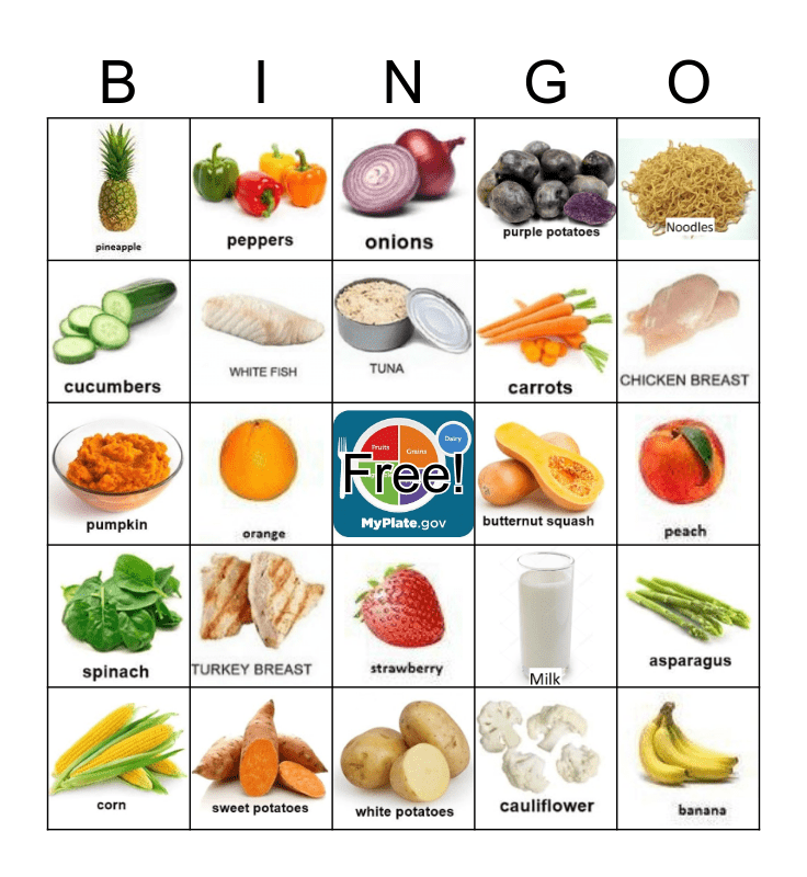 MyPlate BINGO! Bingo Card