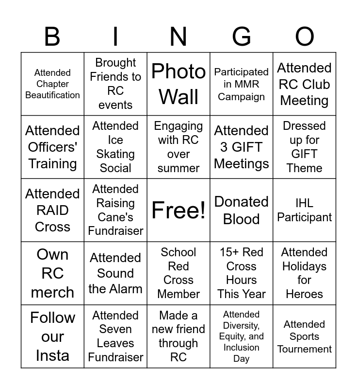 Splash Into Summer Bingo Card