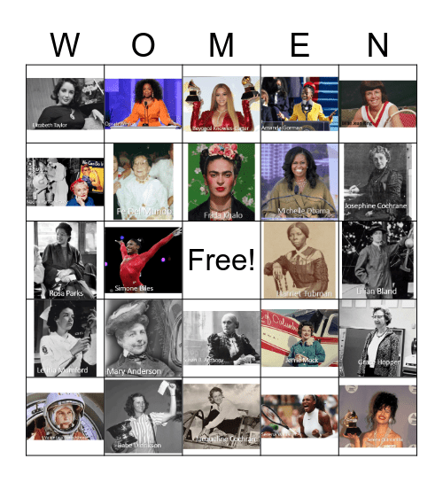 Women Bingo Card